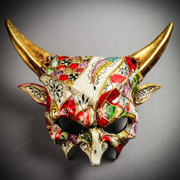 ILOVEMASKS | Accessories | Scary Devil Mask Venetian Mardi Gras ...